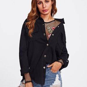 Jackets & Coats | Raw Cut Curved Hem Equipment Shirt Jacket | Poshmark